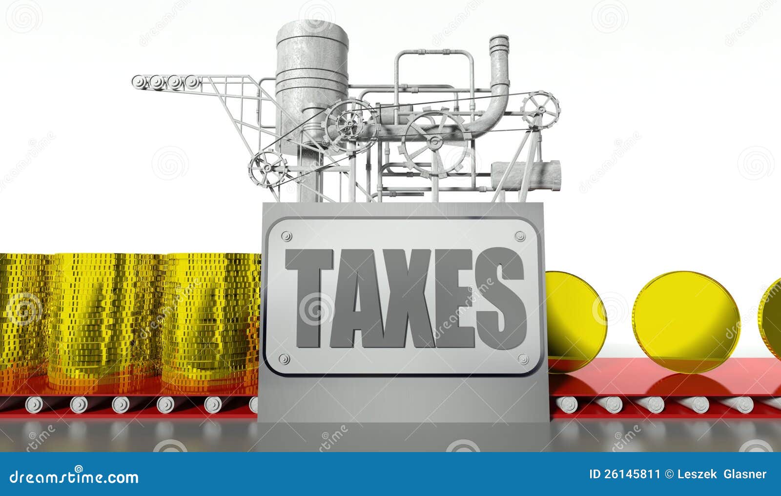 Taxes Concept with Money Machine Stock Illustration - Illustration of ...
