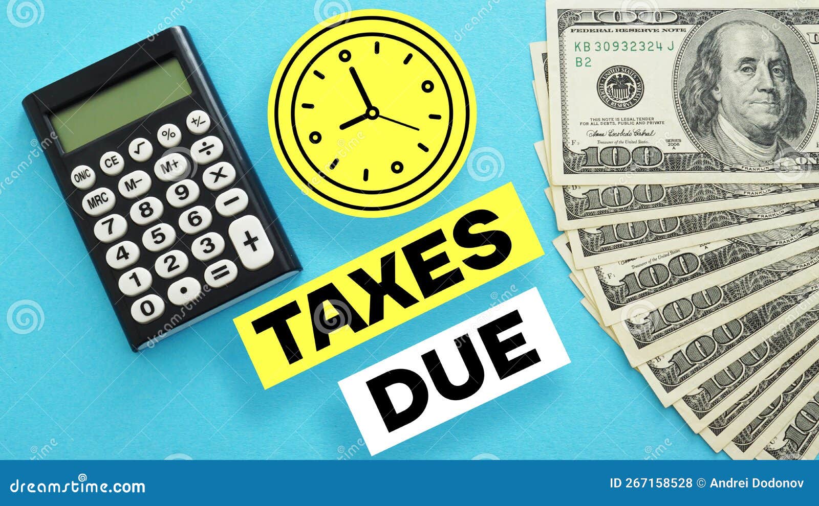Taxes Due is Shown Using the Text Stock Photo - Image of financial ...