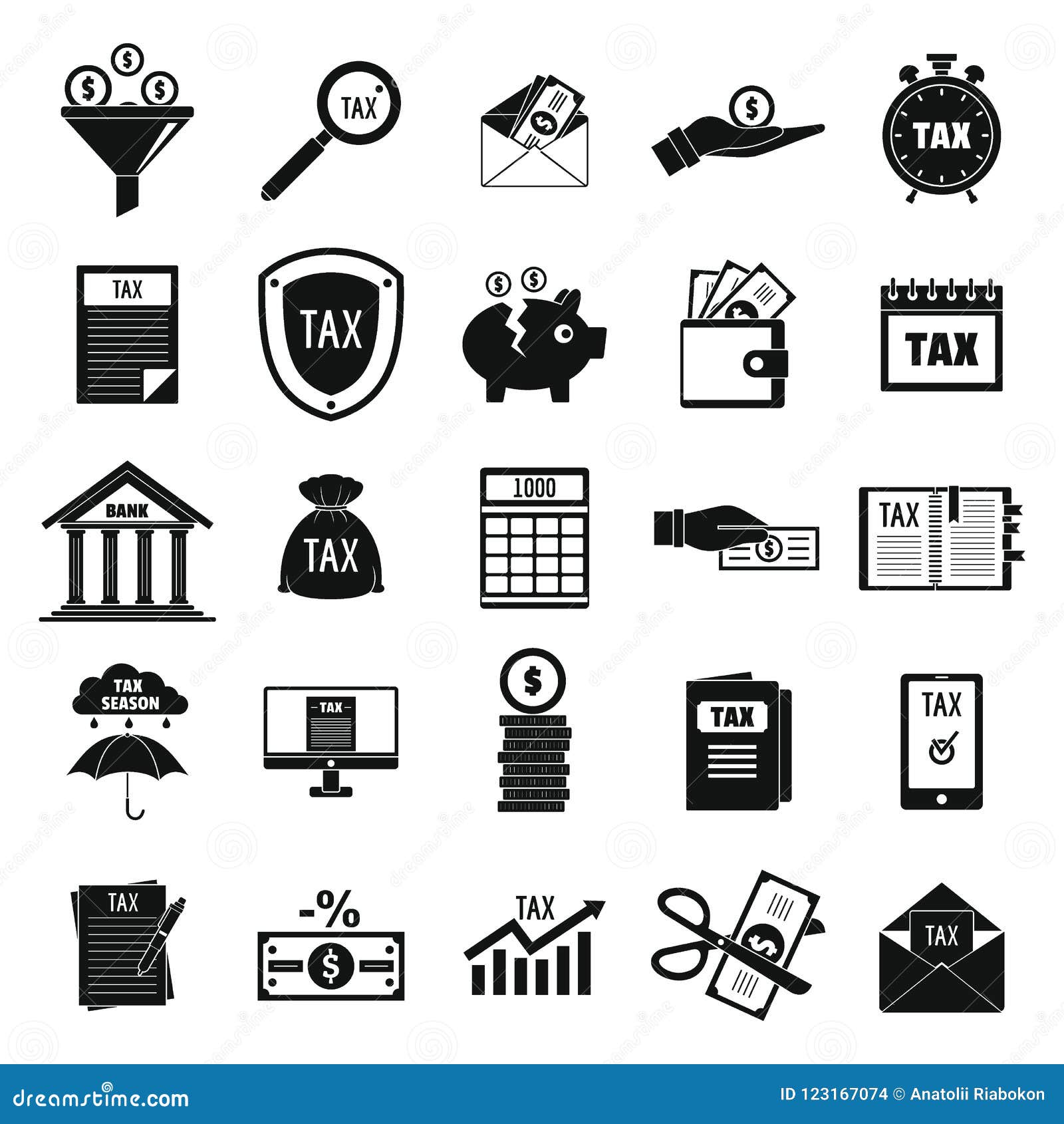Taxes Icons Set, Simple Style Stock Illustration - Illustration of hand ... Taxes Icons Set, Simple Style Stock Illustration - Illustration of hand ...