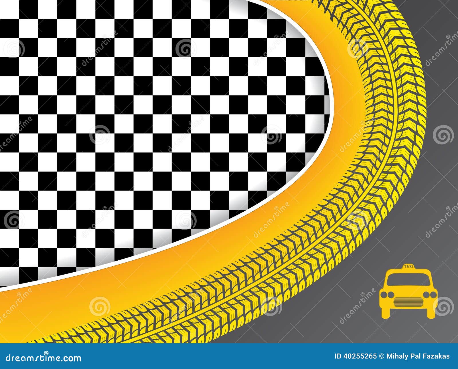 Taxi Advertisement Design with Checkered Background Stock Vector ...