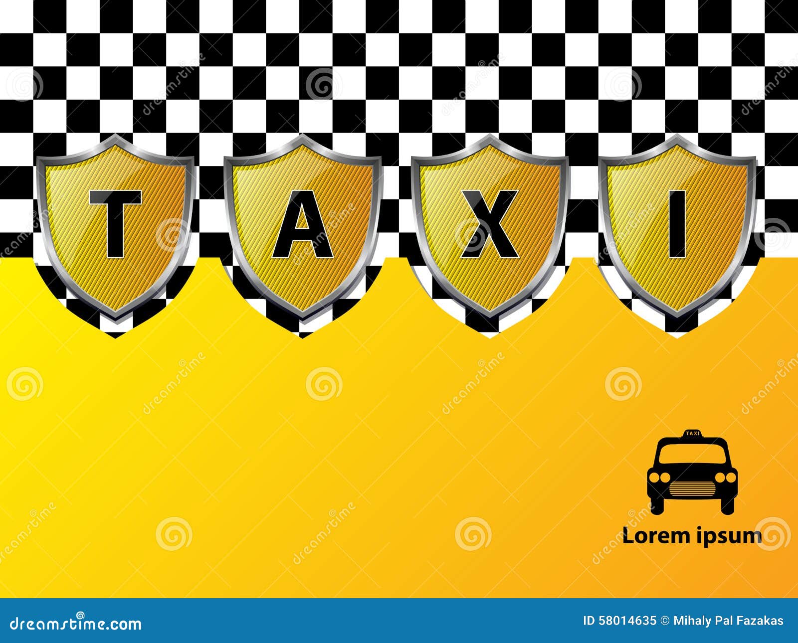 Taxi Advertising Background with Metallic Shields Stock Vector ...