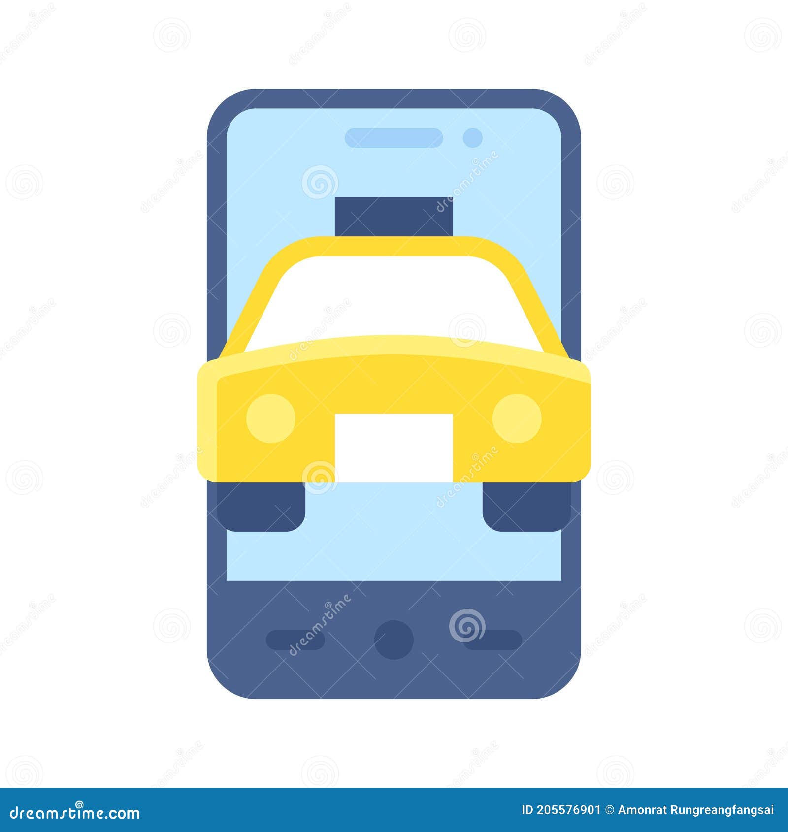 Taxi App Icon, Mobile Application Vector Illustration Stock Vector ...