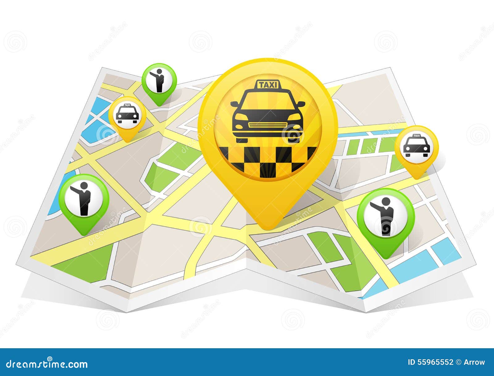 Taxi GPS Locator. City Map Navigation. Mobile App User Interface ...