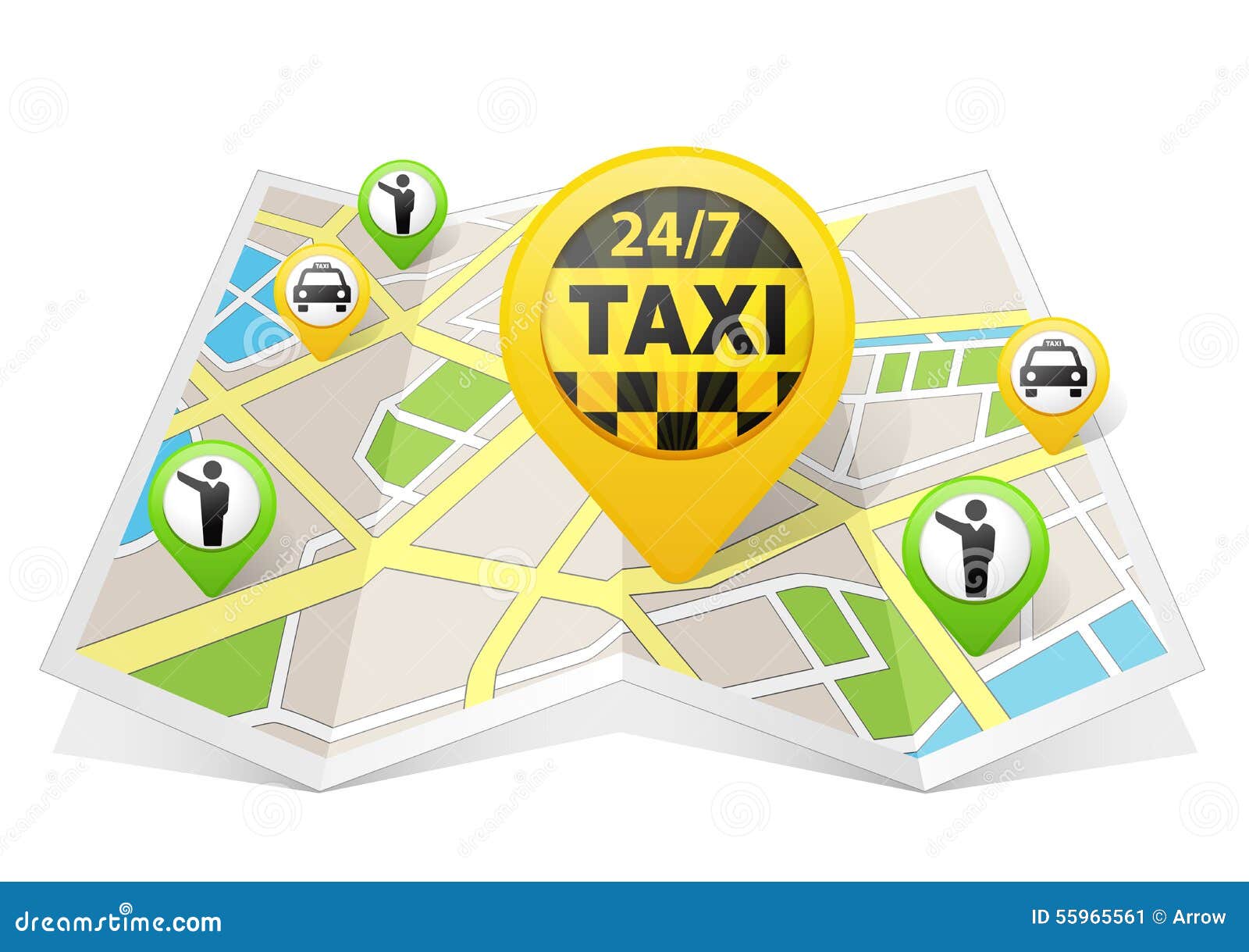 Taxi GPS Locator. City Map Navigation. Mobile App User Interface ...