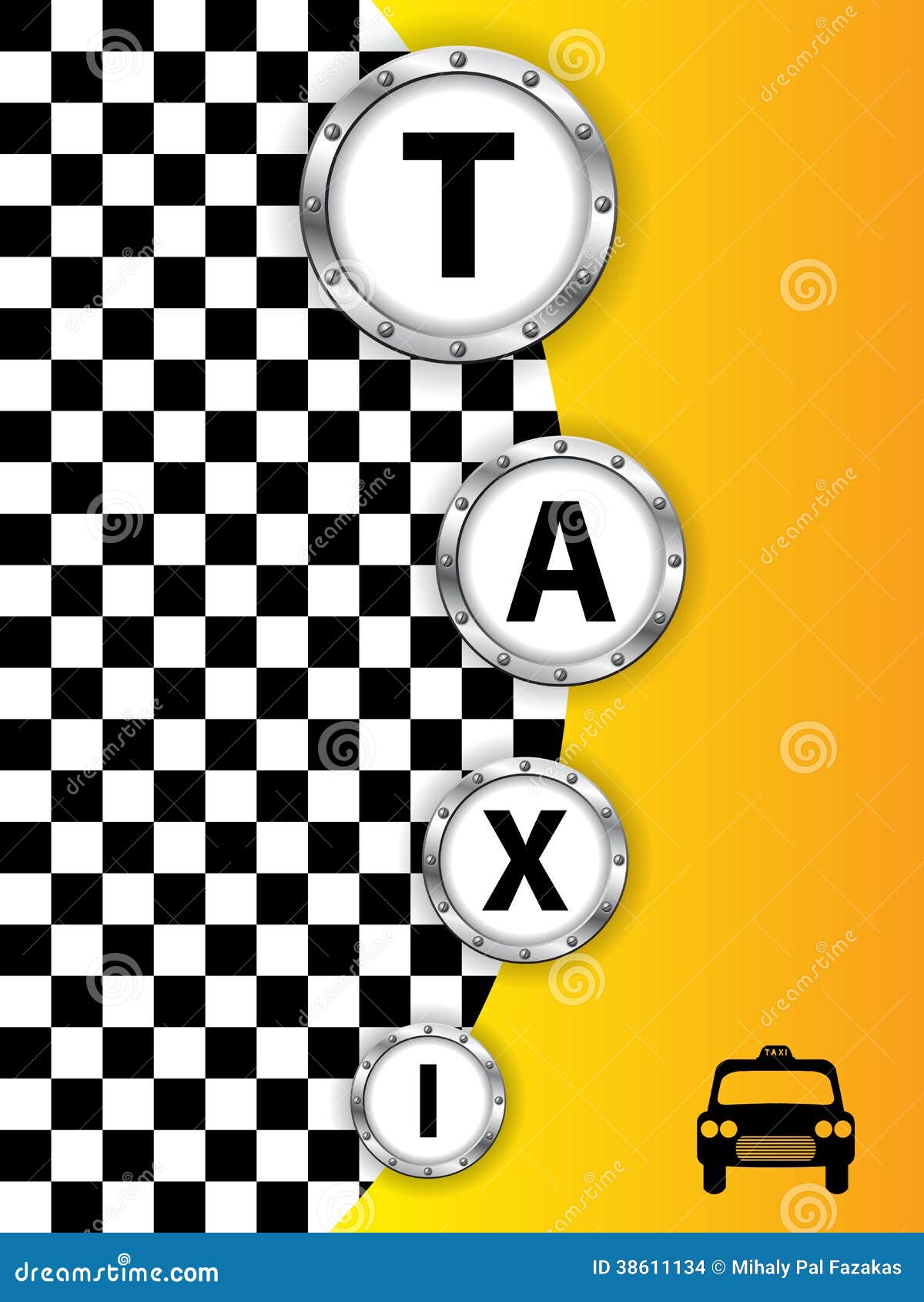 Taxi Background Design with Metallic Rings Stock Vector - Illustration ...