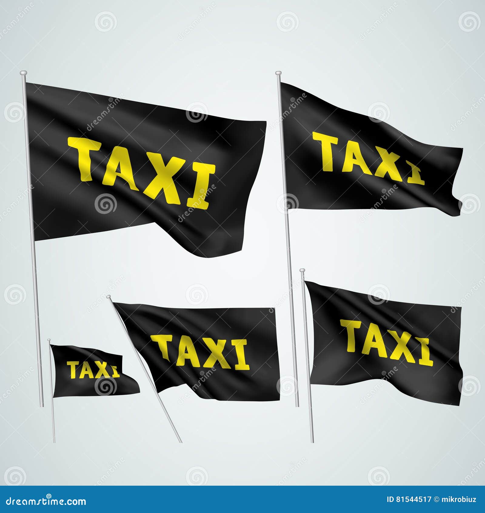 Taxi - black vector flags stock vector. Illustration of flag - 81544517
