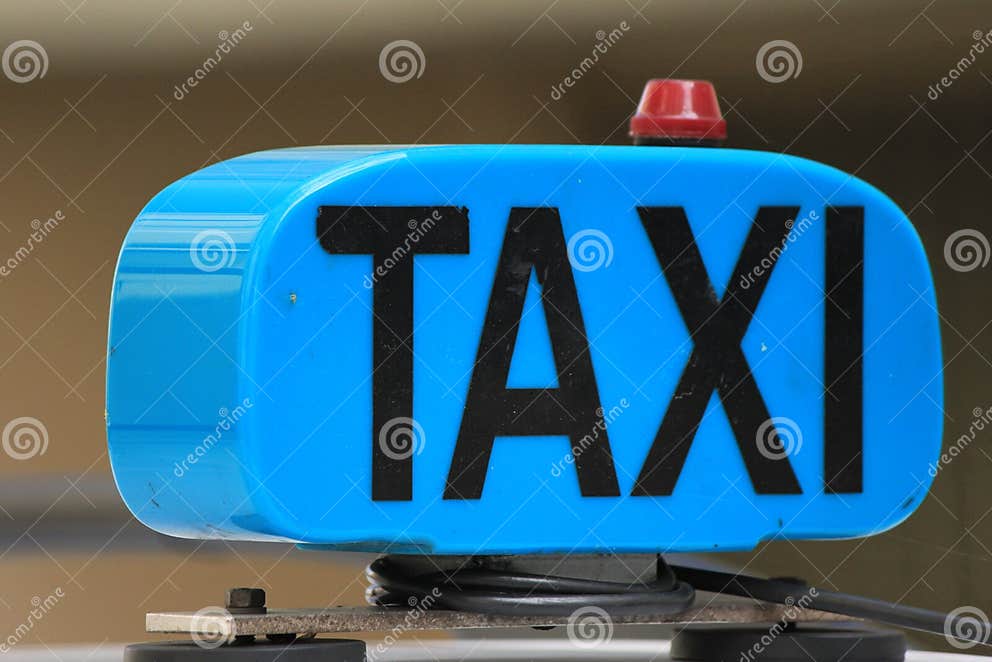 Taxi blue stock image. Image of speed, driving, sign - 19795719