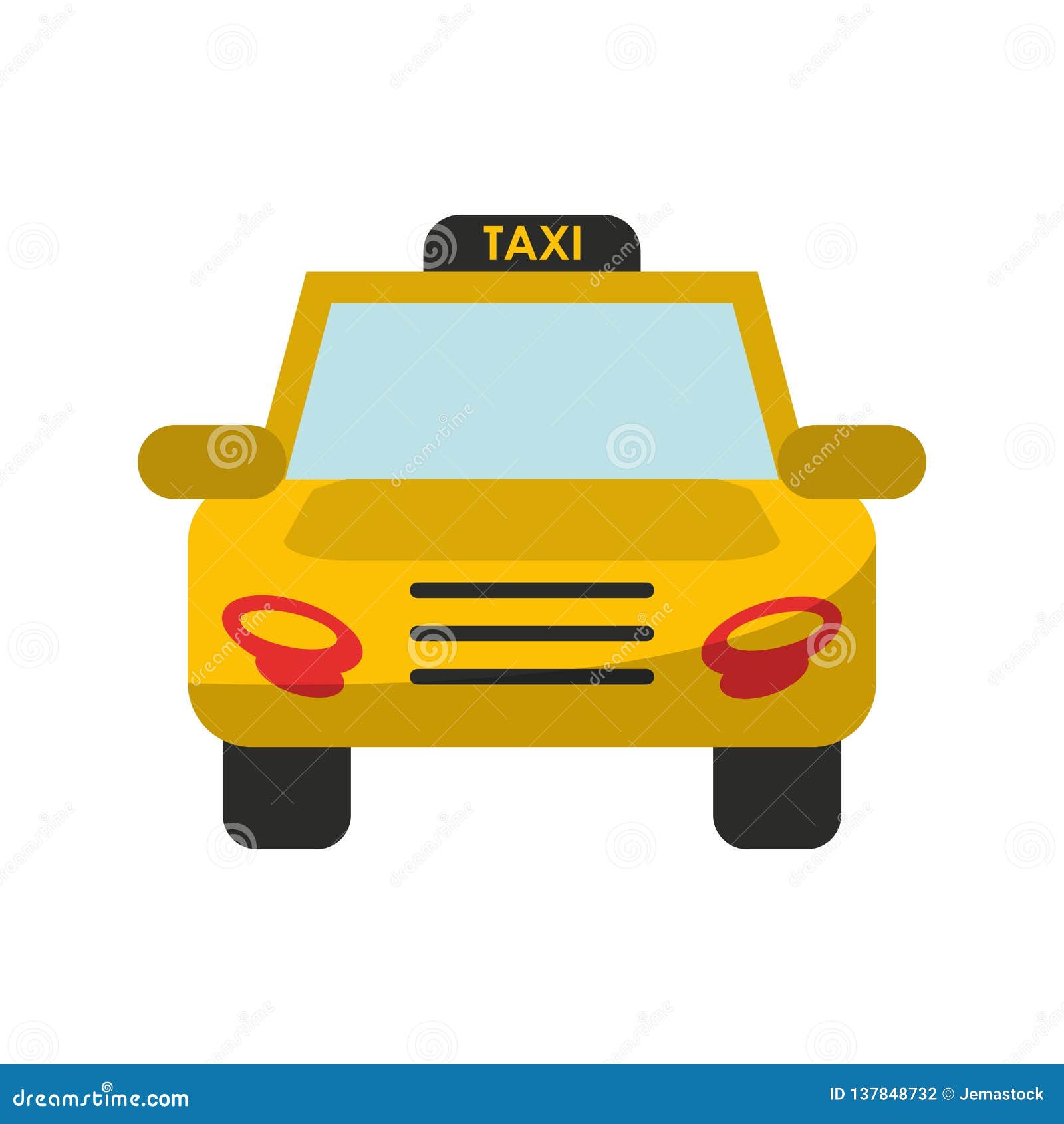 Taxi cab vehicle frontview stock vector. Illustration of urban - 137848732