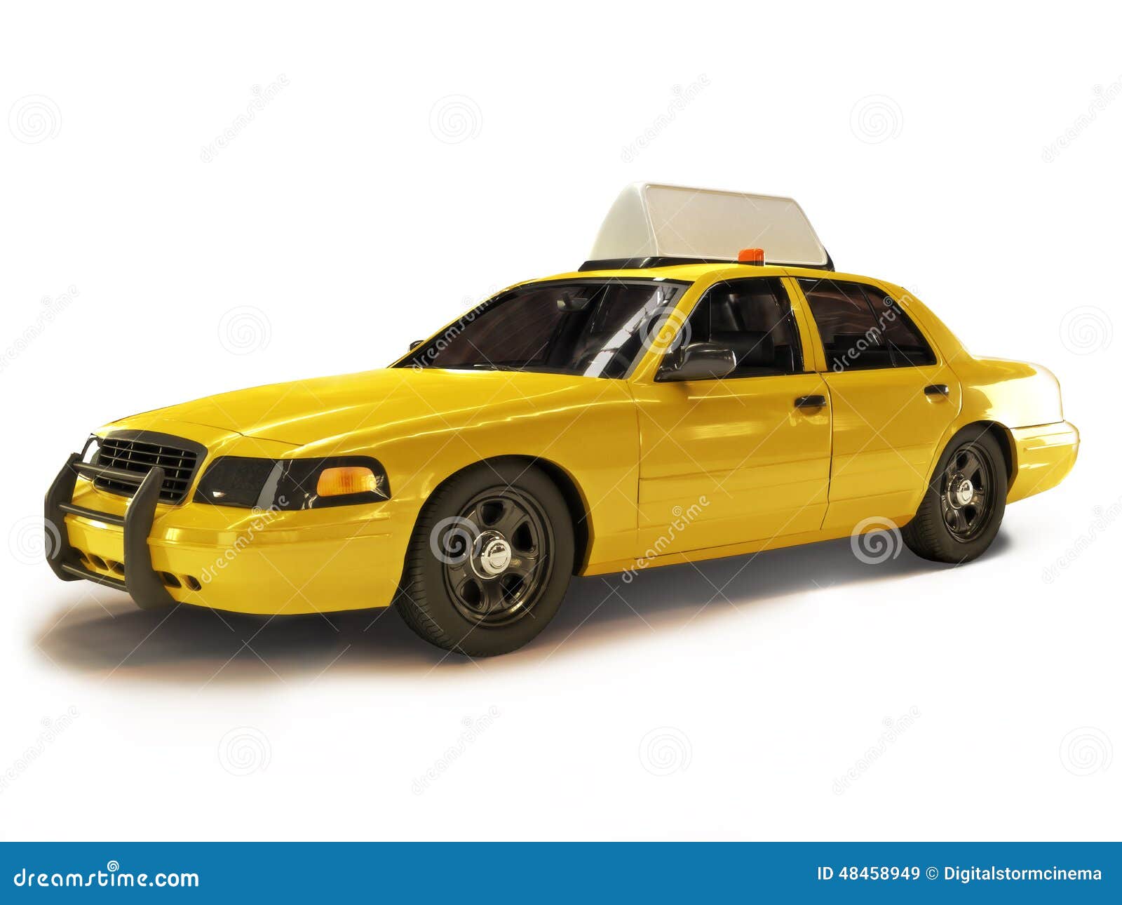 Taxi Cab on a White Background with Room for Text or Copyspace Stock ...