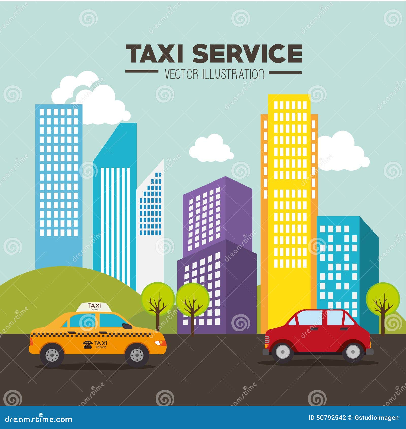 Taxi Design, Vector Illustration. Stock Vector - Illustration of street ...