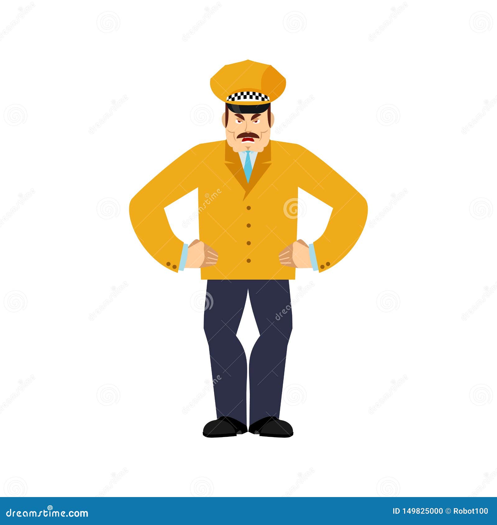 Taxi Driver Angry. Cabbie Evil. Cabdriver Aggressive Stock Vector ...