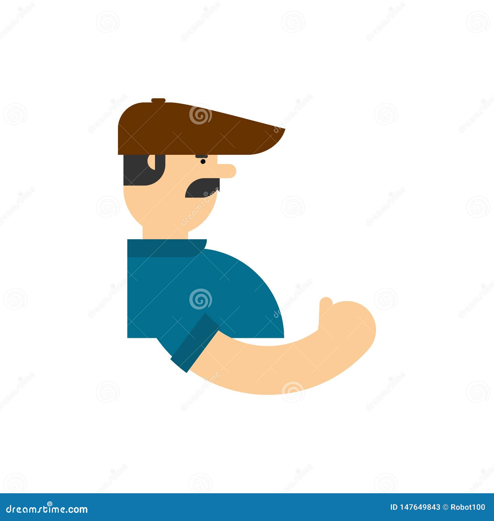 Taxi Driver Isolated Template. Modern Cabbie Vector Illustration Stock ...