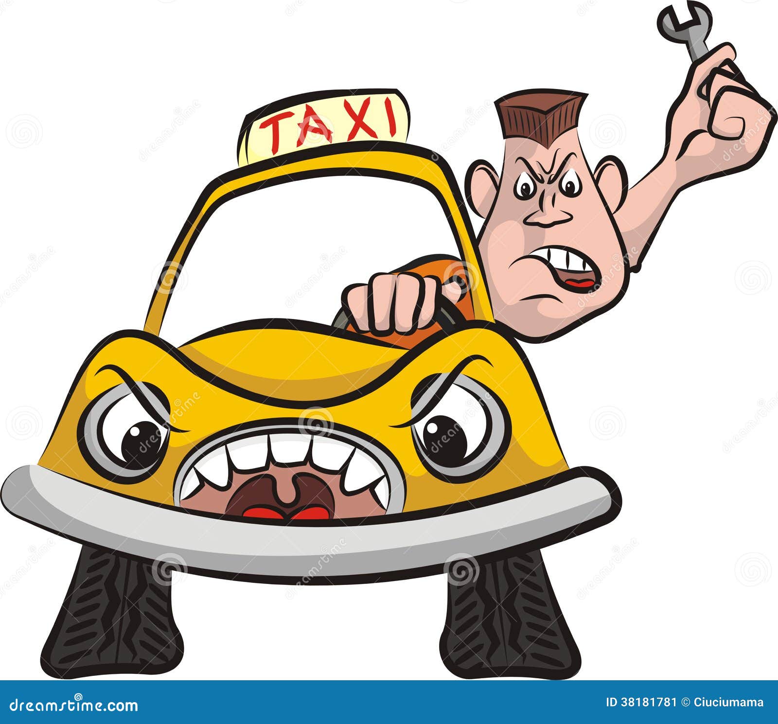Taxi driver - road rage stock vector. Illustration of road - 38181781