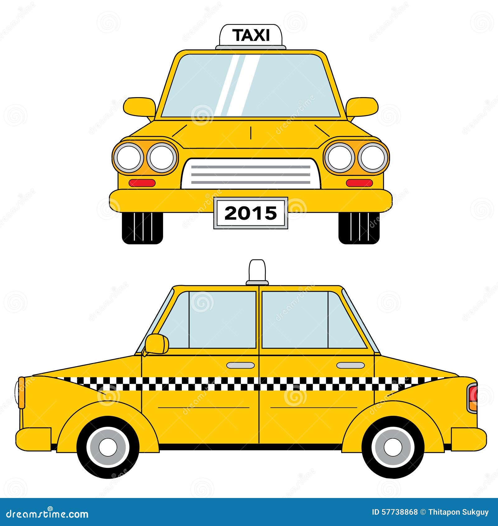 Taxi front side stock vector. Illustration of view, street - 57738868