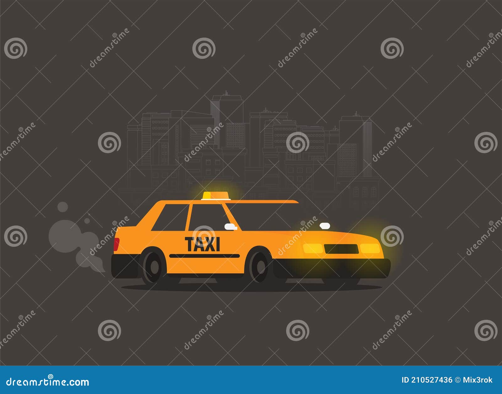 Taxi Graphic Design in Flat Style Stock Vector - Illustration of year ...