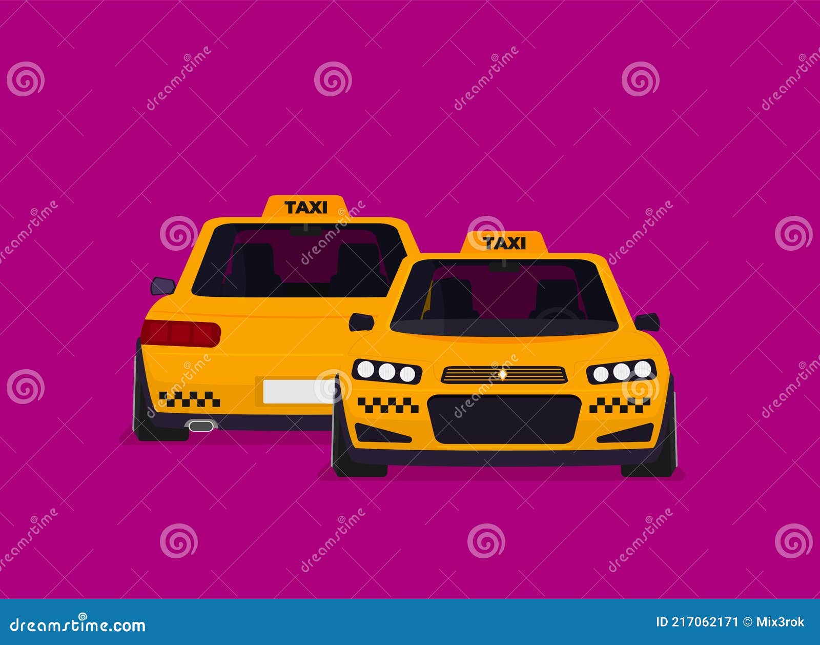 Taxi Graphic Design in Flat Style Stock Vector - Illustration of ...