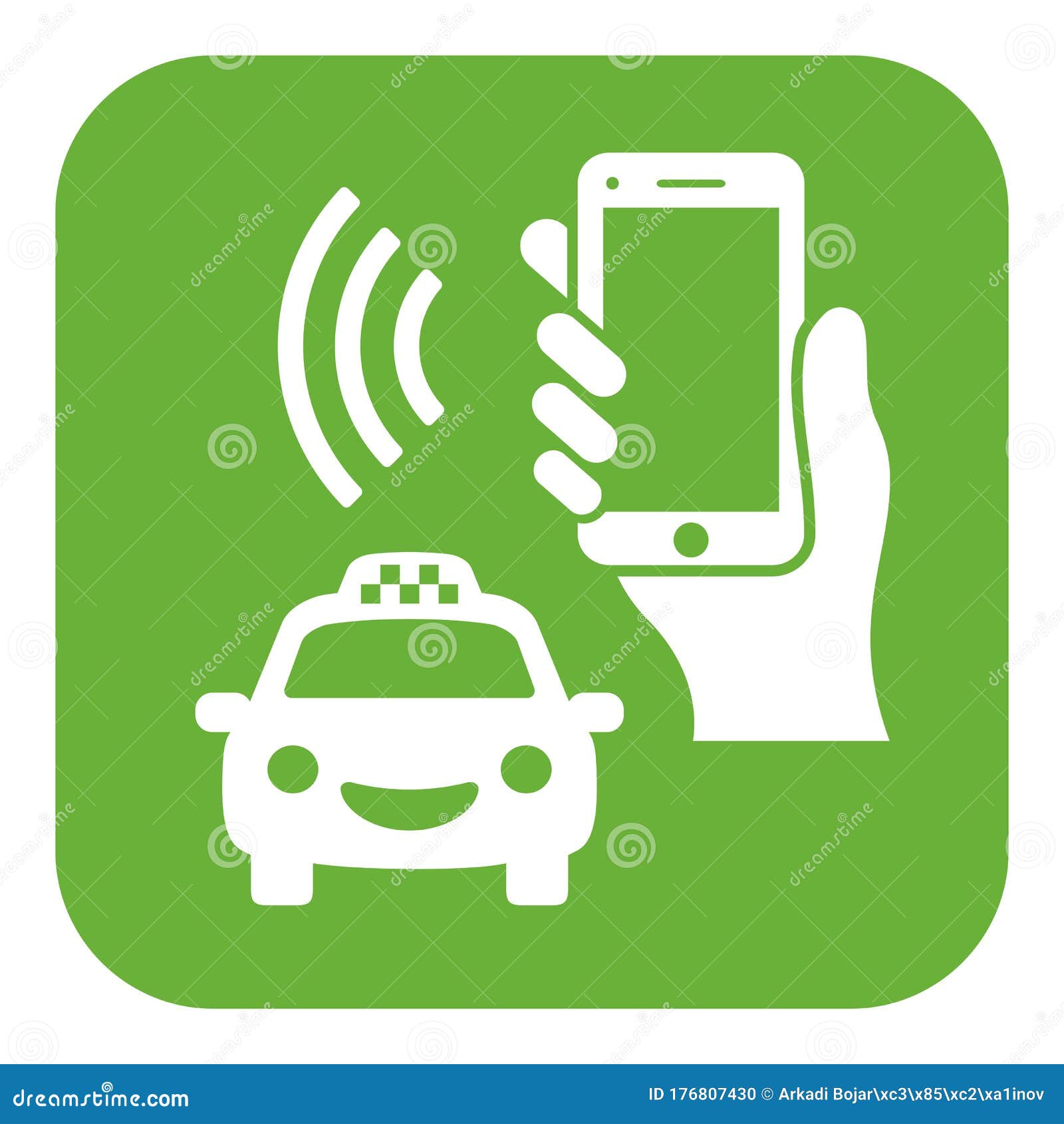 Taxi Hailing Phone Application Icon Stock Vector - Illustration of ...