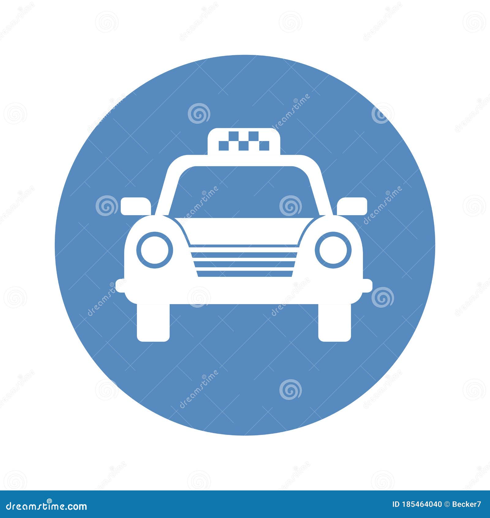 Taxi Icon Placed in Blue Circle Stock Vector - Illustration of symbol ...