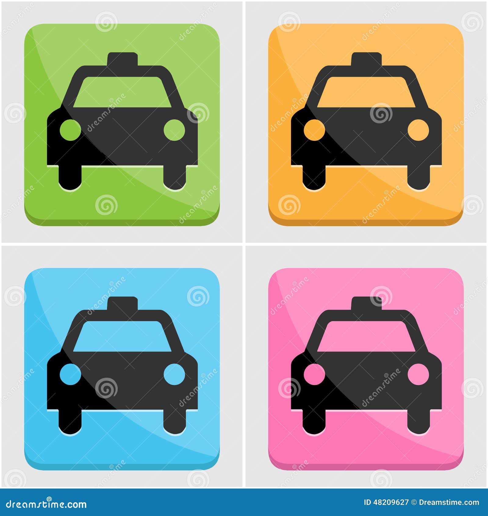 Taxi icon set stock illustration. Illustration of symbol - 48209627
