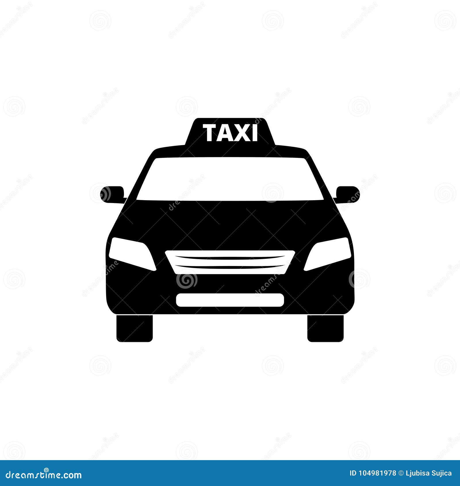 Taxi icon stock vector. Illustration of sign, button - 104981978
