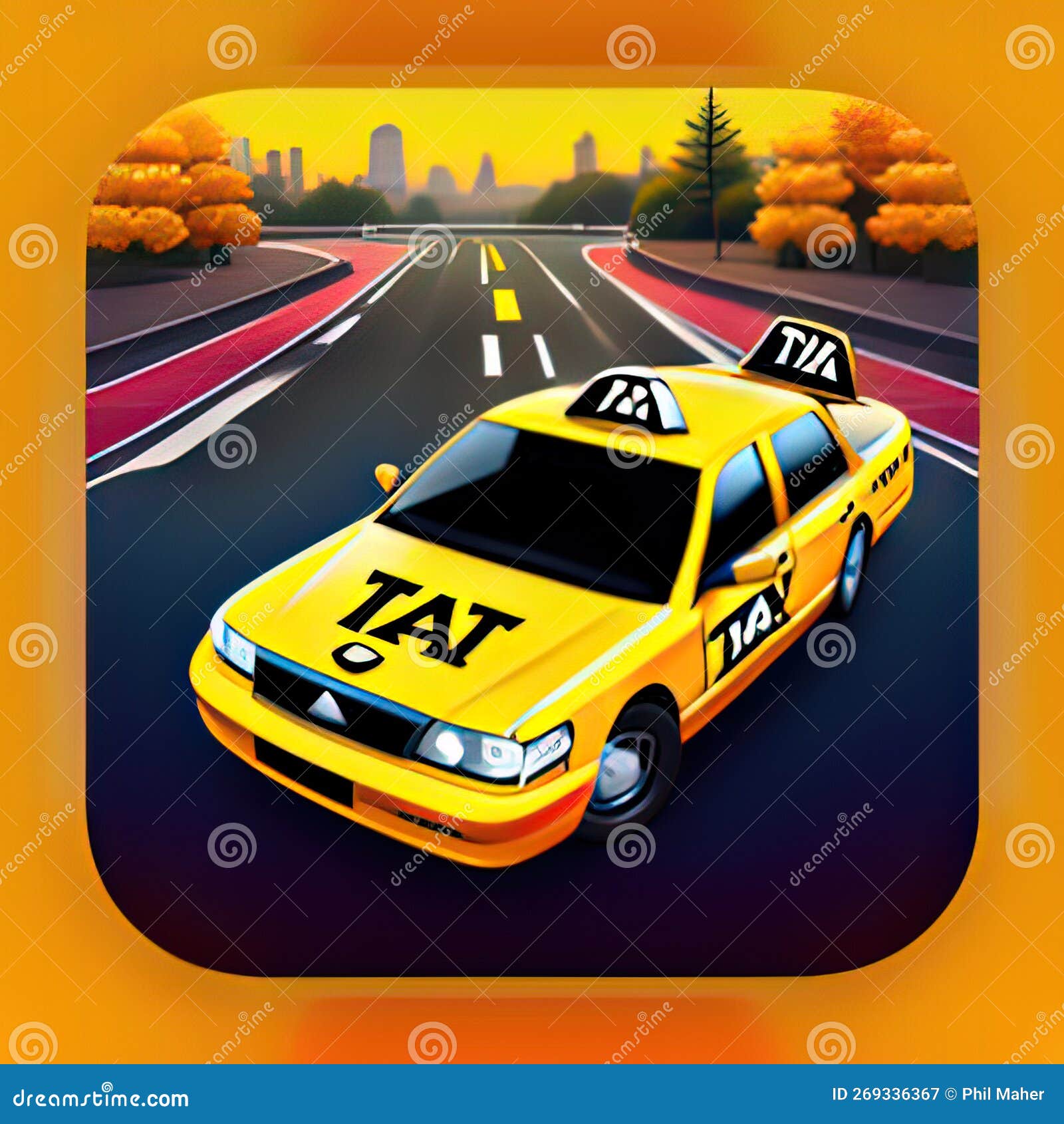 Taxi & Lift-Share Software App Style Icon. Generative AI. Stock ...