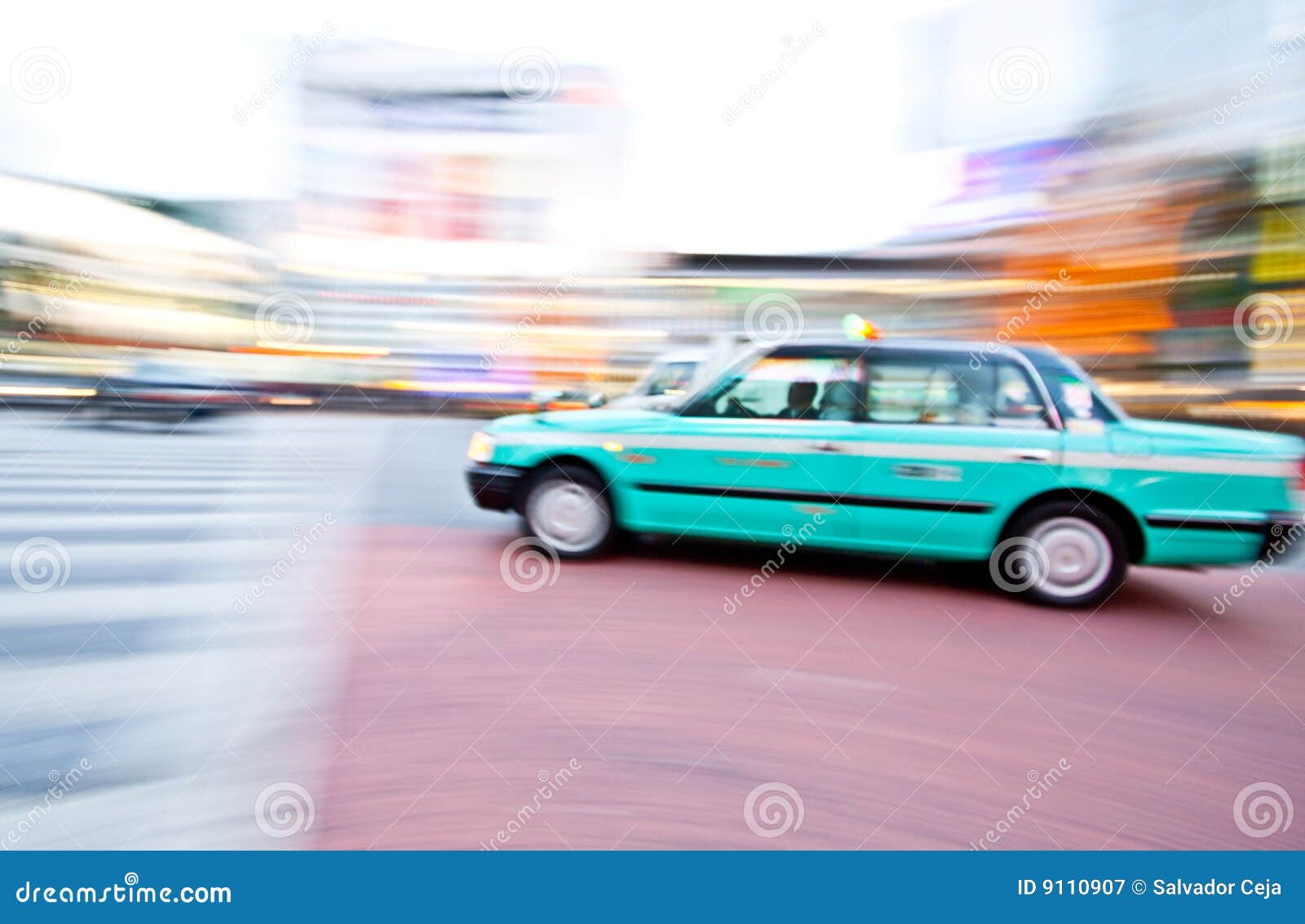 Taxi in motion stock image. Image of path, alley, light - 9110907