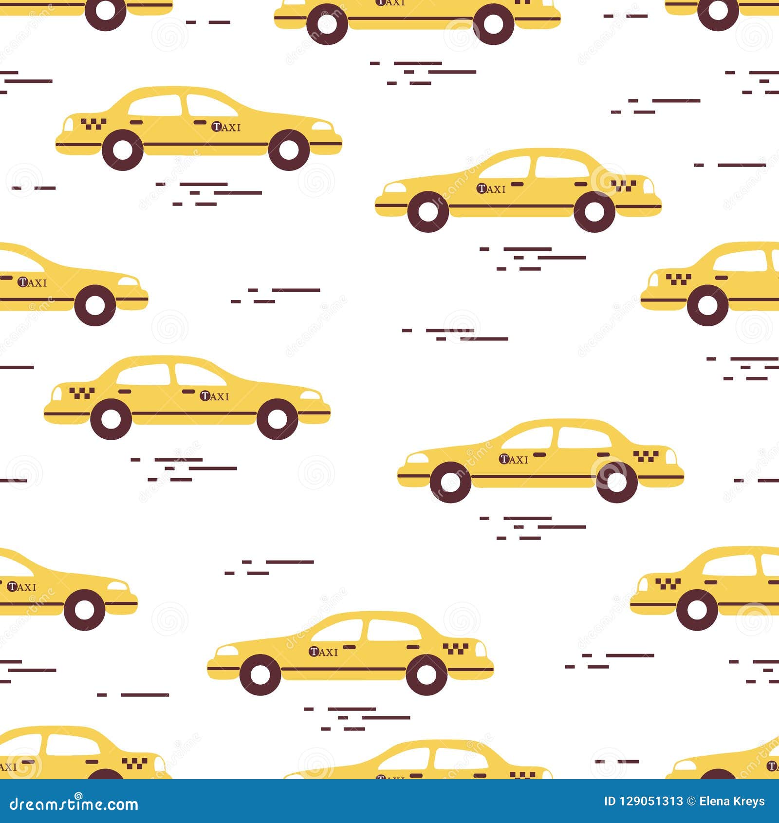 Taxi pattern. stock vector. Illustration of public, passenger - 129051313