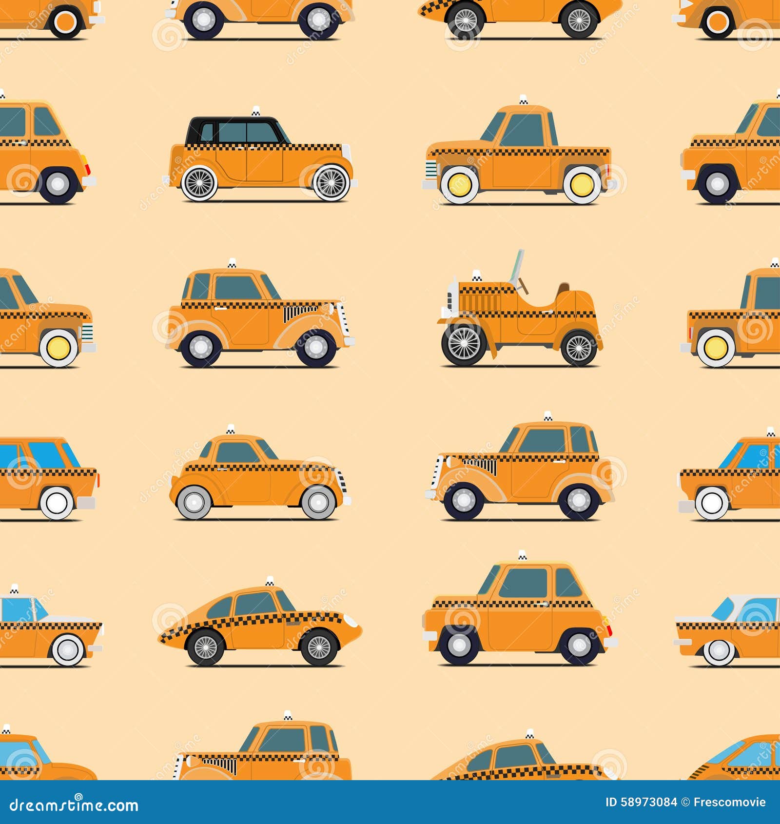 Taxi pattern stock vector. Illustration of repeat, icon - 58973084