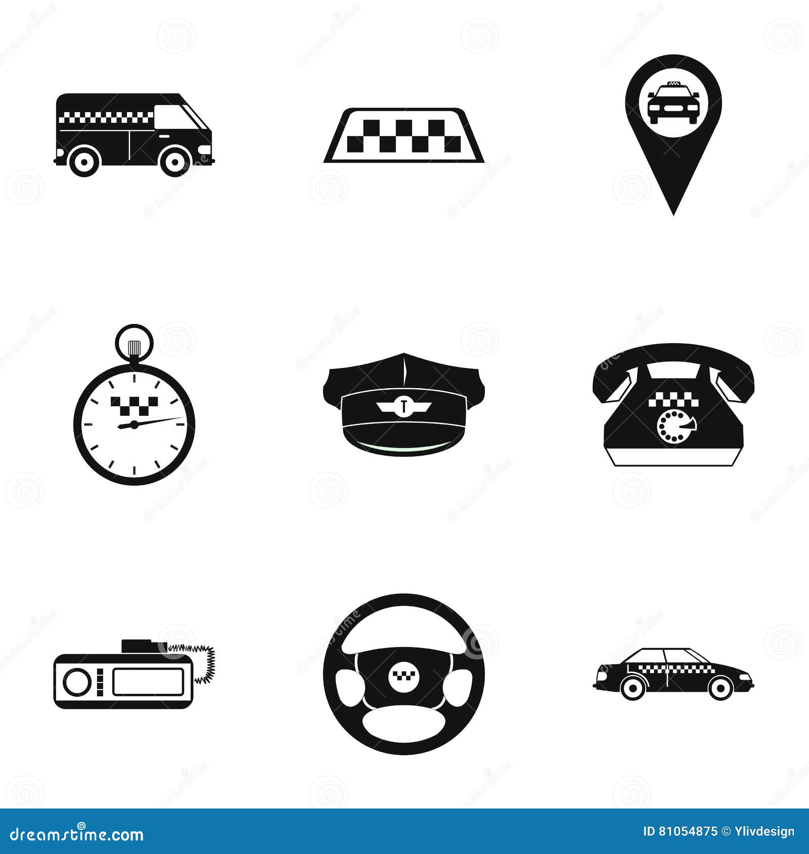 Taxi And Ride-hailing Line Icons Collection. Uber, Cab, Lyft, Taximeter ...