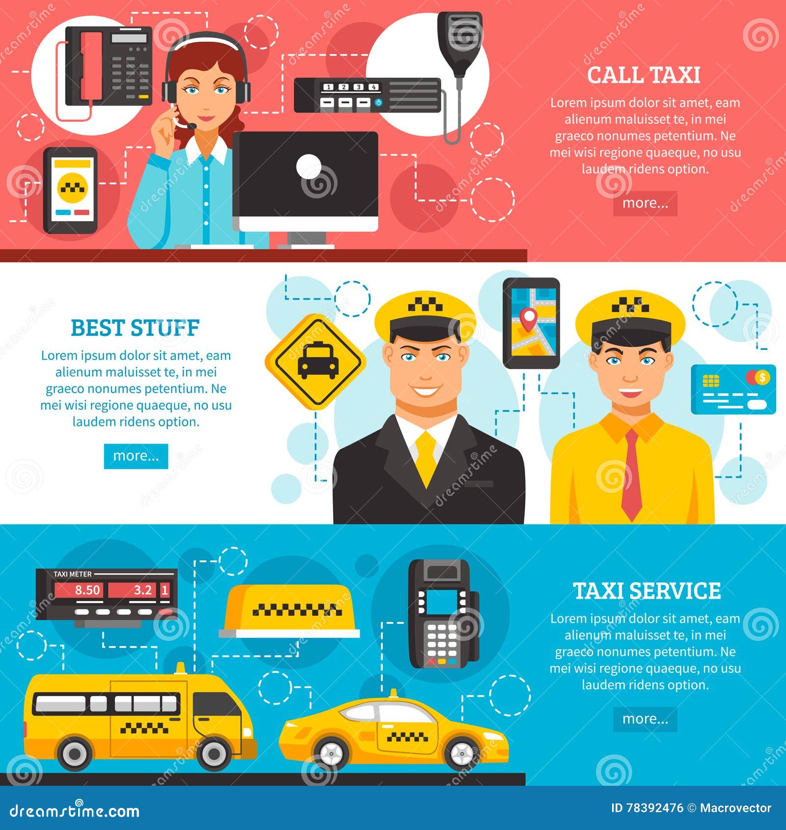 Taxi Service Banner Set stock vector. Illustration of line - 78392476