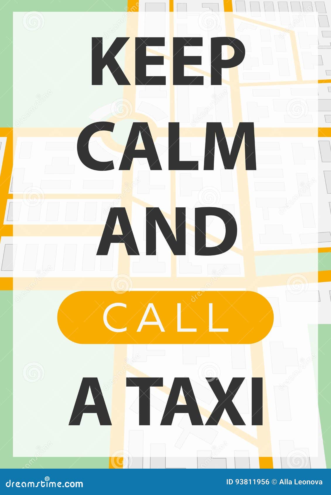 Taxi Service Poster with Map. Vector Illustration. Stock Illustration ...