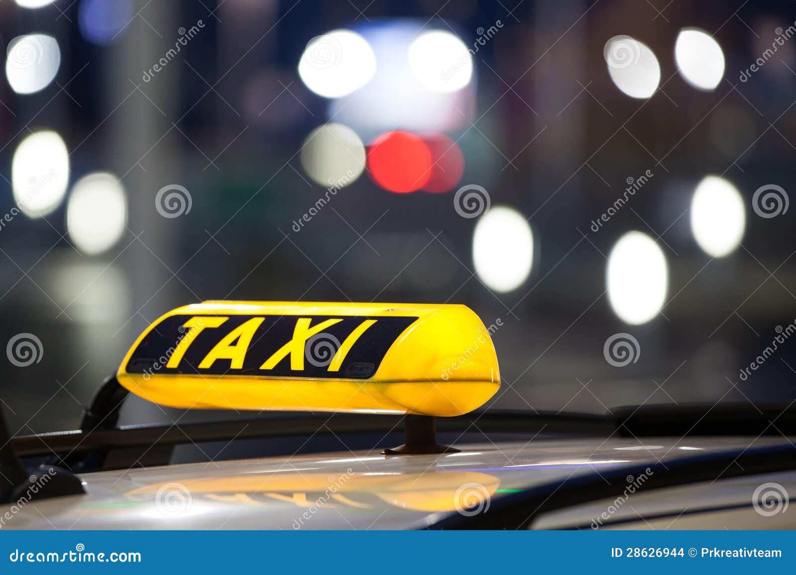 Taxi sign stock photo. Image of road, lights, auto, roof - 28626944