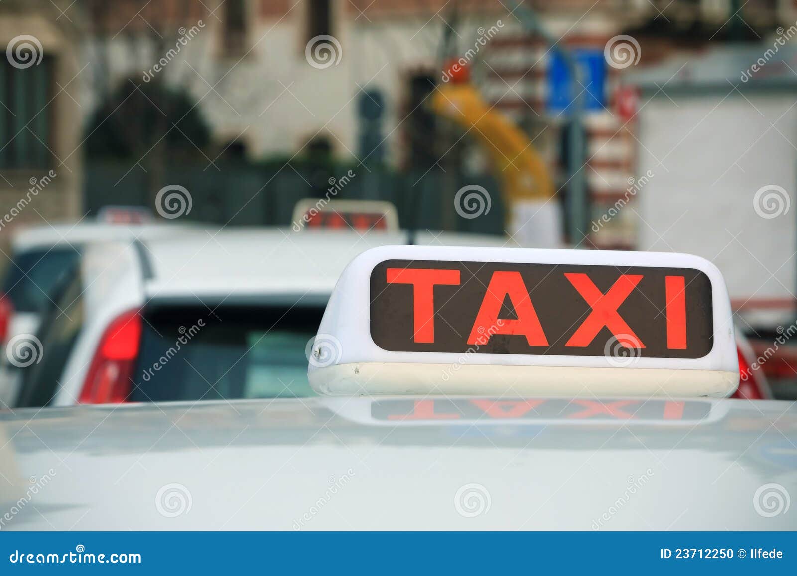 Taxi sign on a cab stock photo. Image of transport, inscription - 23712250