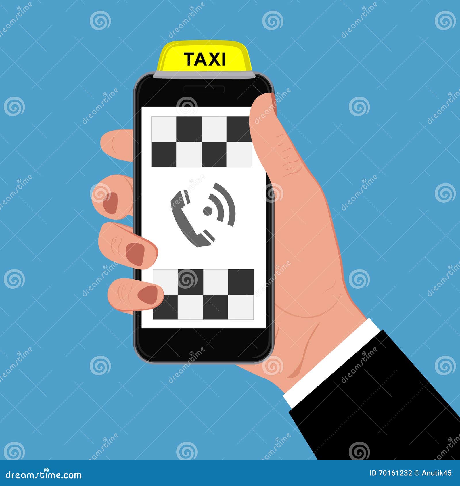 Taxi Sign and Smartphone, Vector Illustration Stock Vector ...