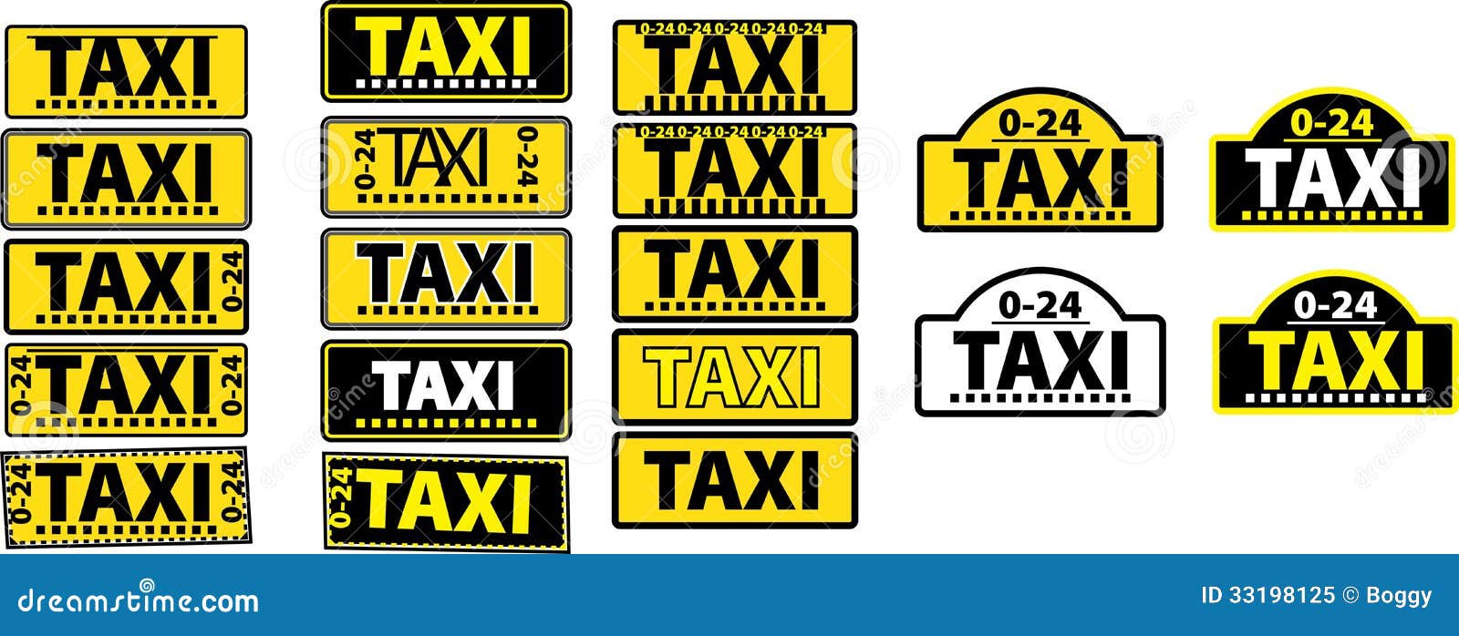 Taxi sign stock vector. Illustration of white, transportation - 33198125