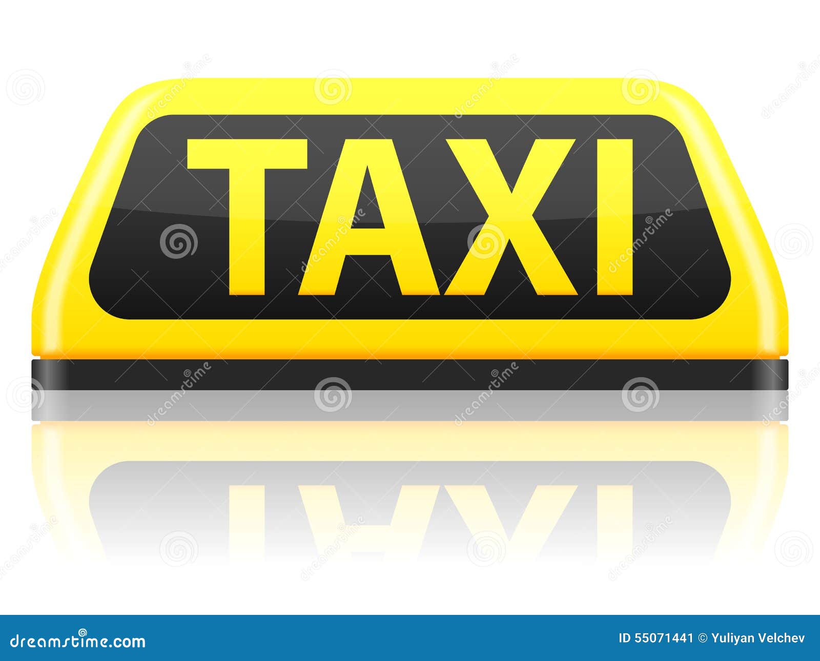 Taxi sign stock vector. Illustration of white, reflection - 55071441