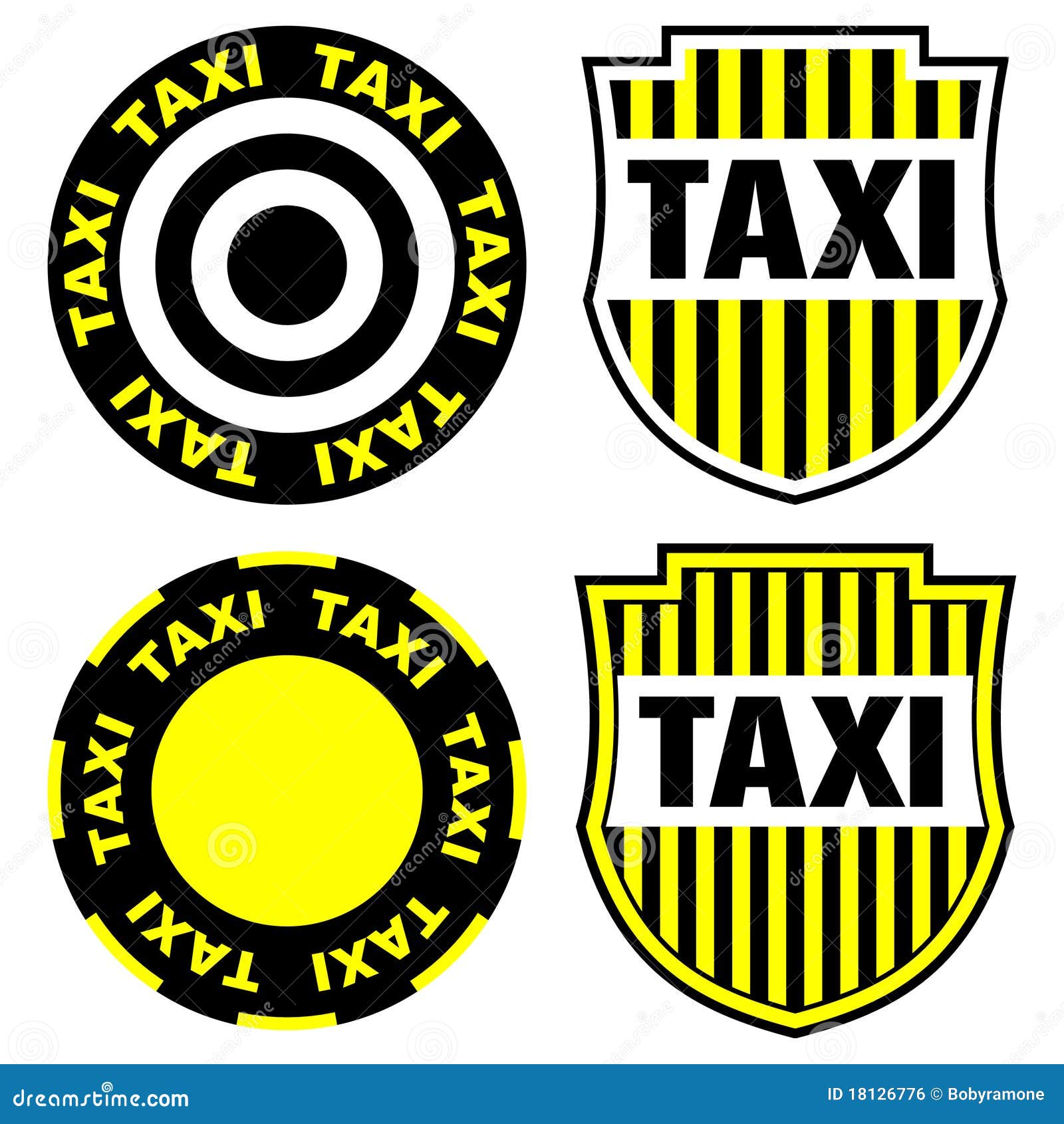 Taxi signs and emblems stock vector. Illustration of corporation - 18126776