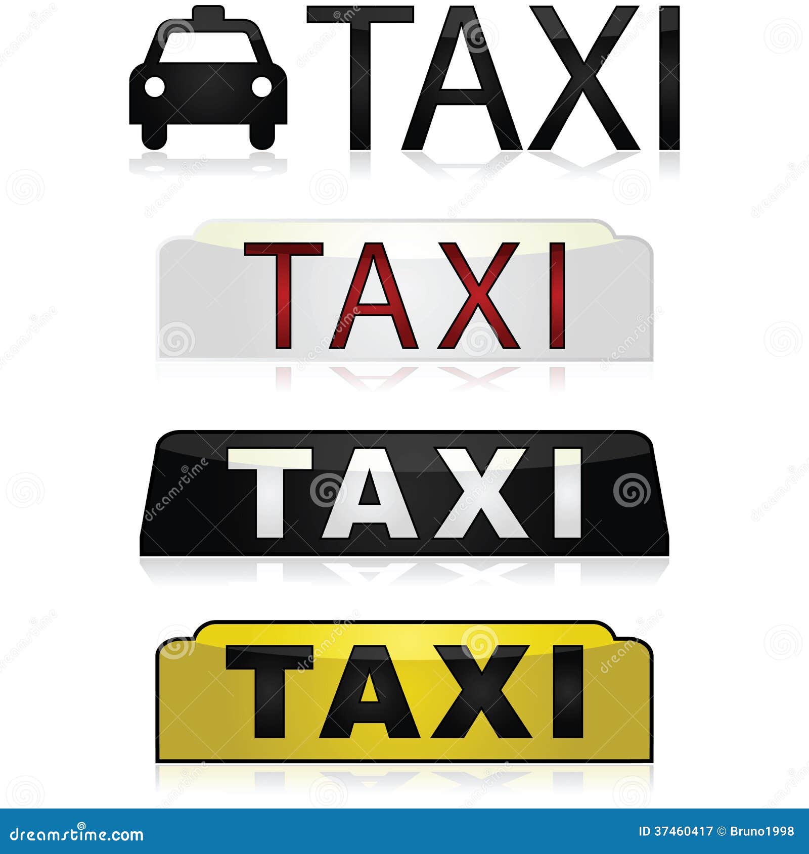 Different Taxi Types Flat Vector Collection | CartoonDealer.com #75788962