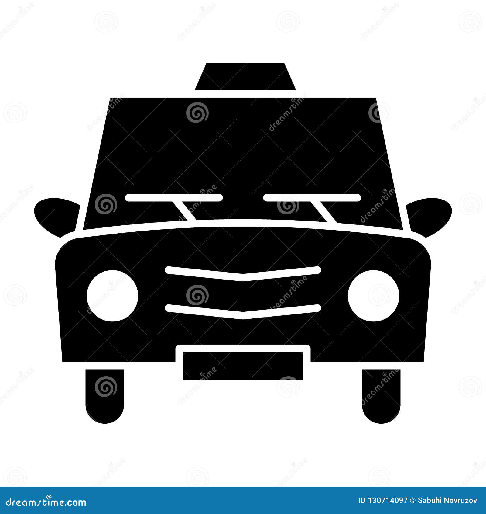 Taxi Solid Icon. Cab Vector Illustration Isolated on White. Car Glyph ...
