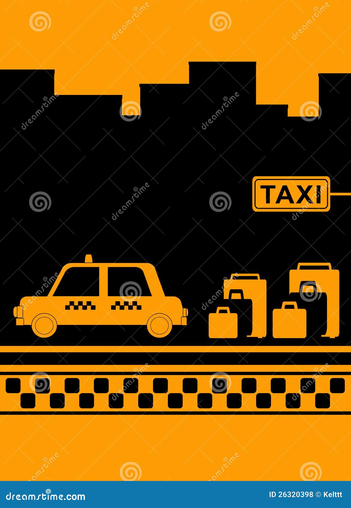 Taxi Stop with Urban Landscape Stock Vector - Illustration of service ...