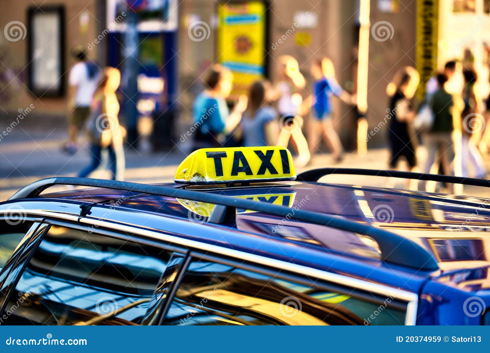 Taxi Waiting At Night For Passengers Stock Image | CartoonDealer.com ...