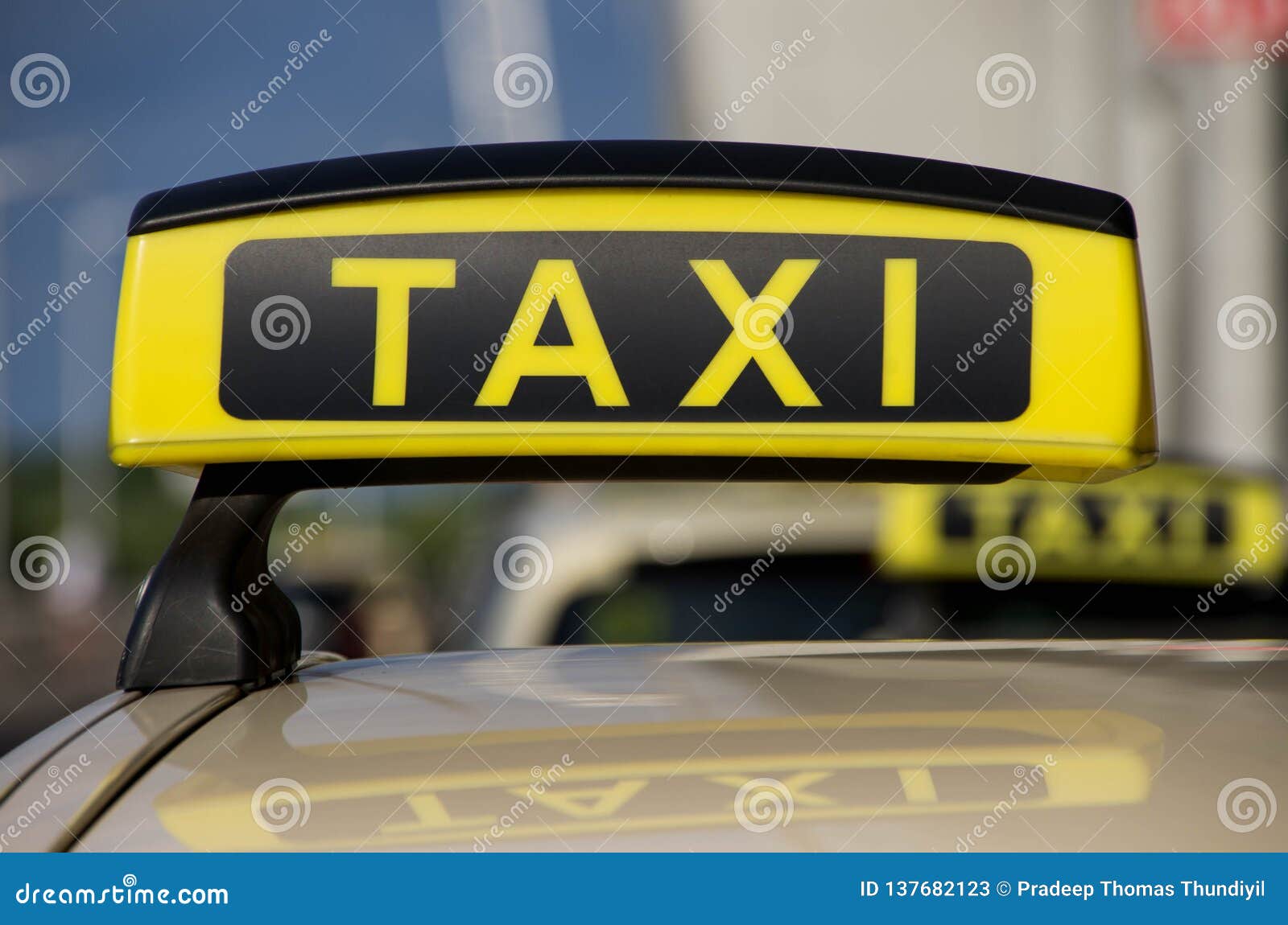 Taxi waiting for a ride stock image. Image of sign, auto - 137682123