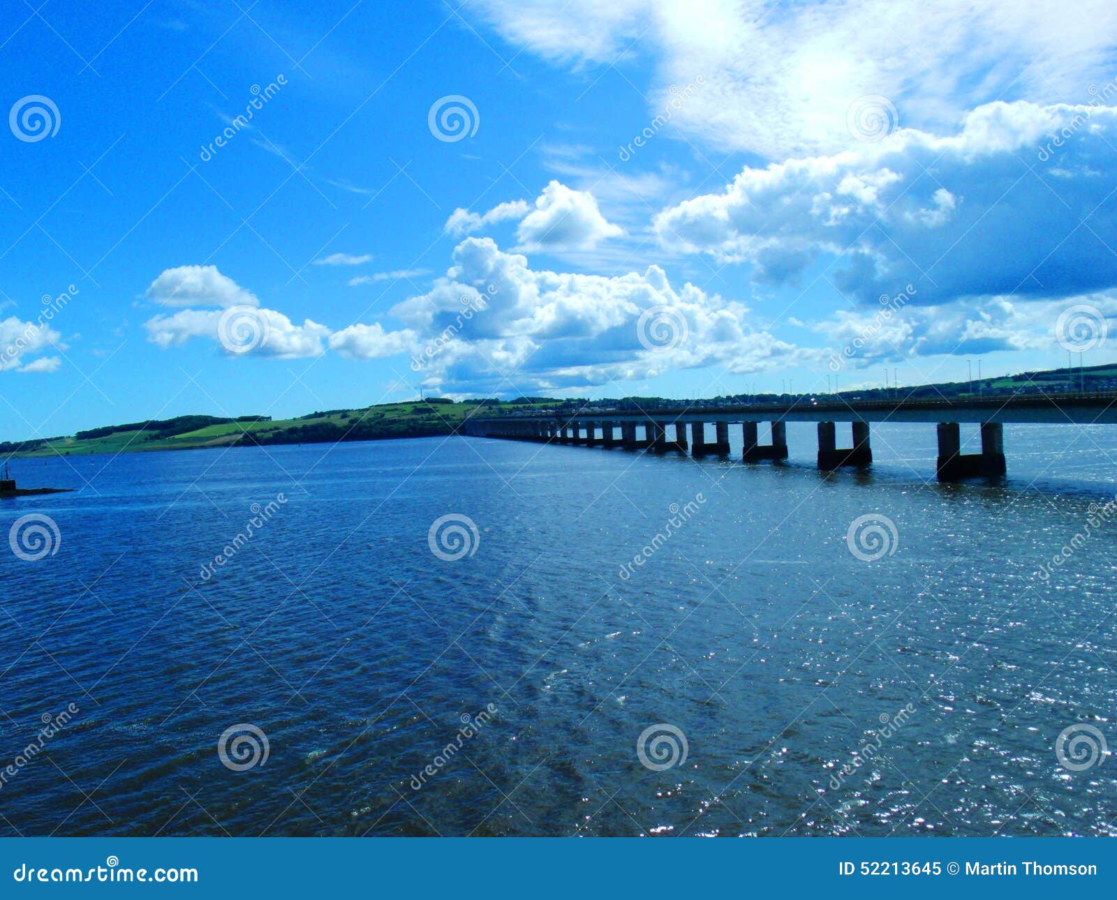 Tay Road Bridge stock image. Image of cloudy, road, field - 52213645