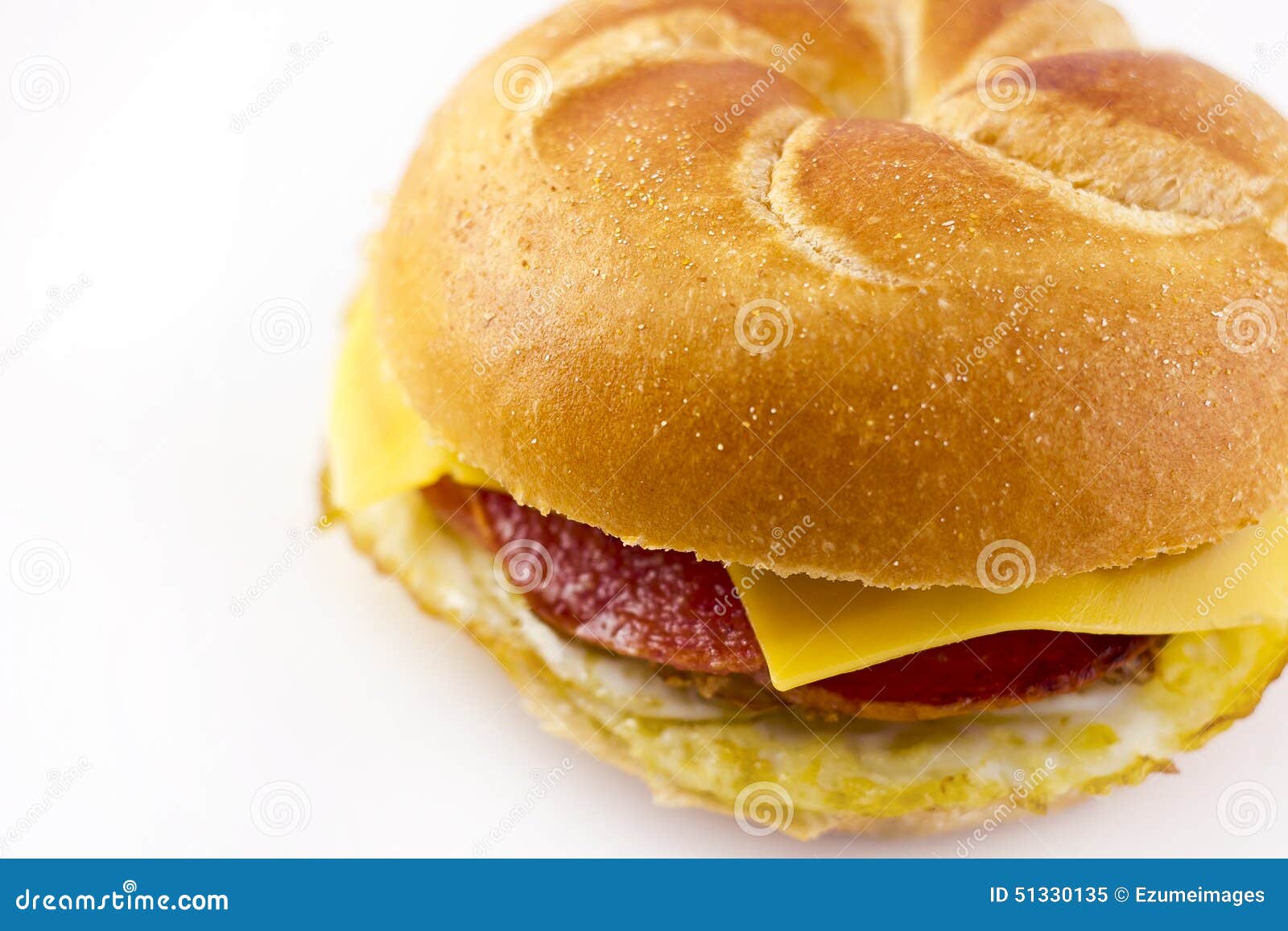 Taylor Ham Breakfast Sandwich Stock Image - Image of orange, roll: 51330135