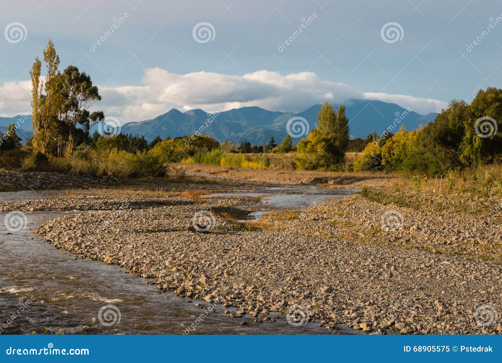 Taylor river stock image. Image of gravel, flowing, clouds - 68905575