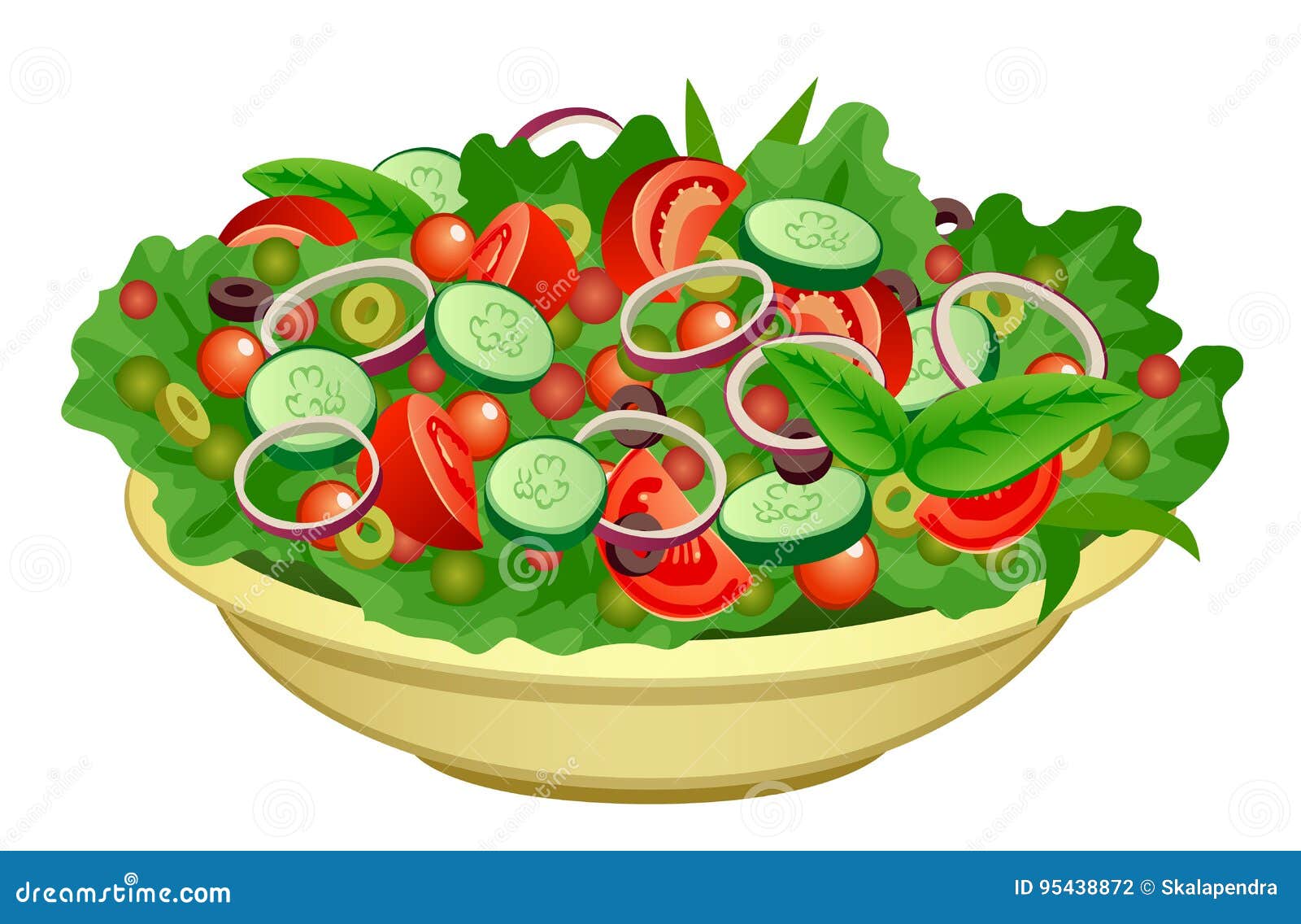 Tazón De Fuente De Ensalada Ilustración del Vector - Ilustración de ...