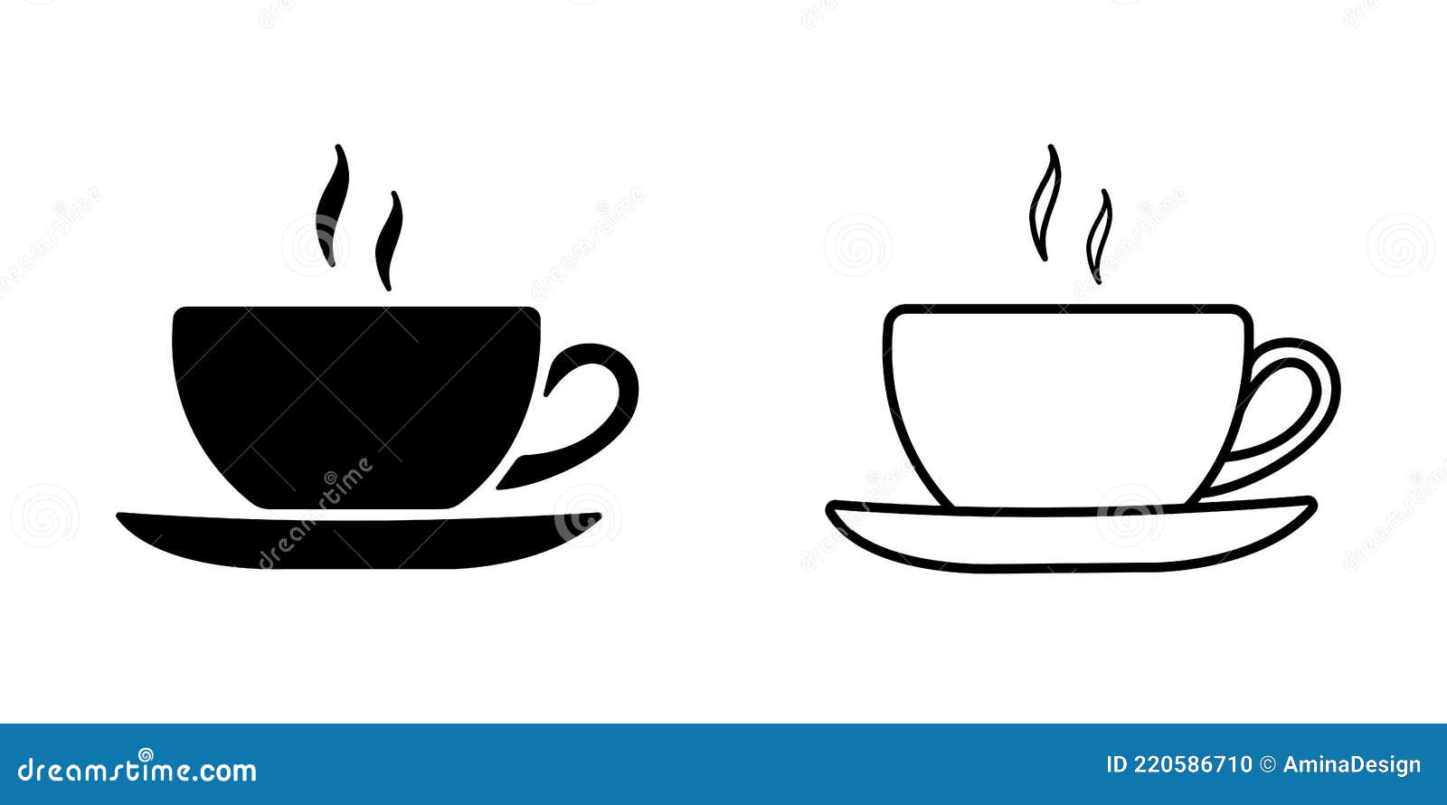 Taza De Café Contorno Y Silueta Icono Ilustración Del Vector