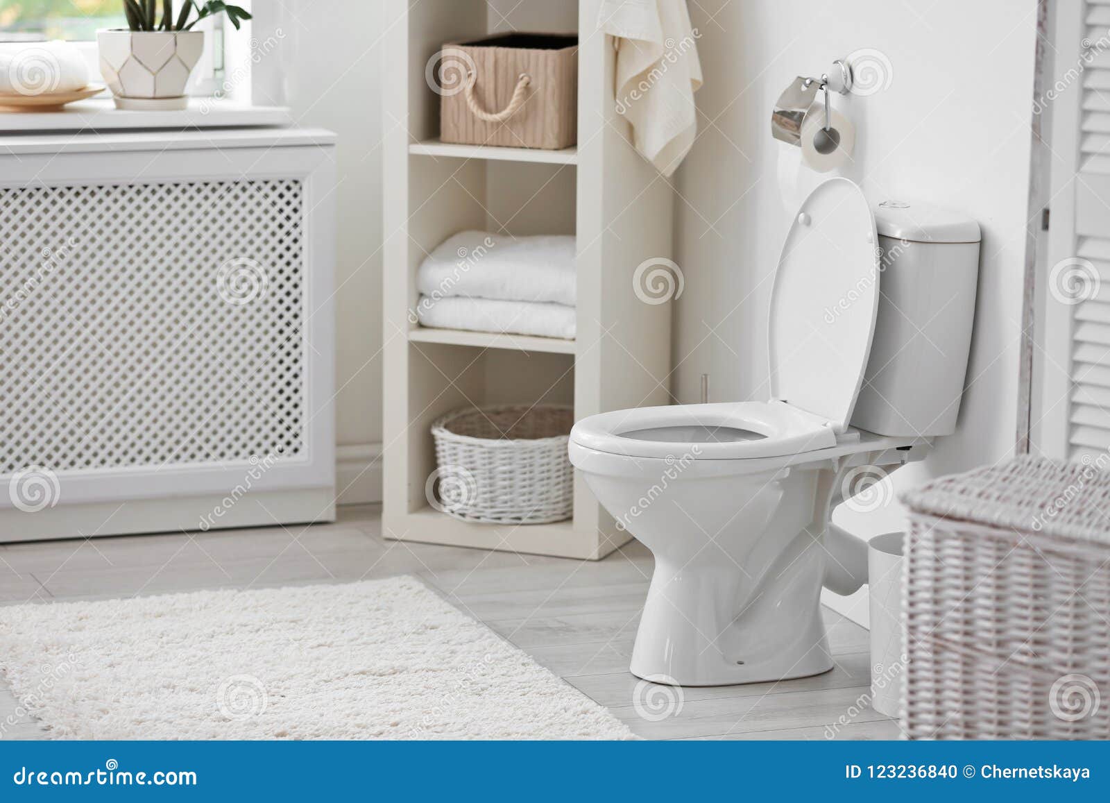 Taza Del Inodoro En Interior Moderno Foto de archivo - Imagen de ...