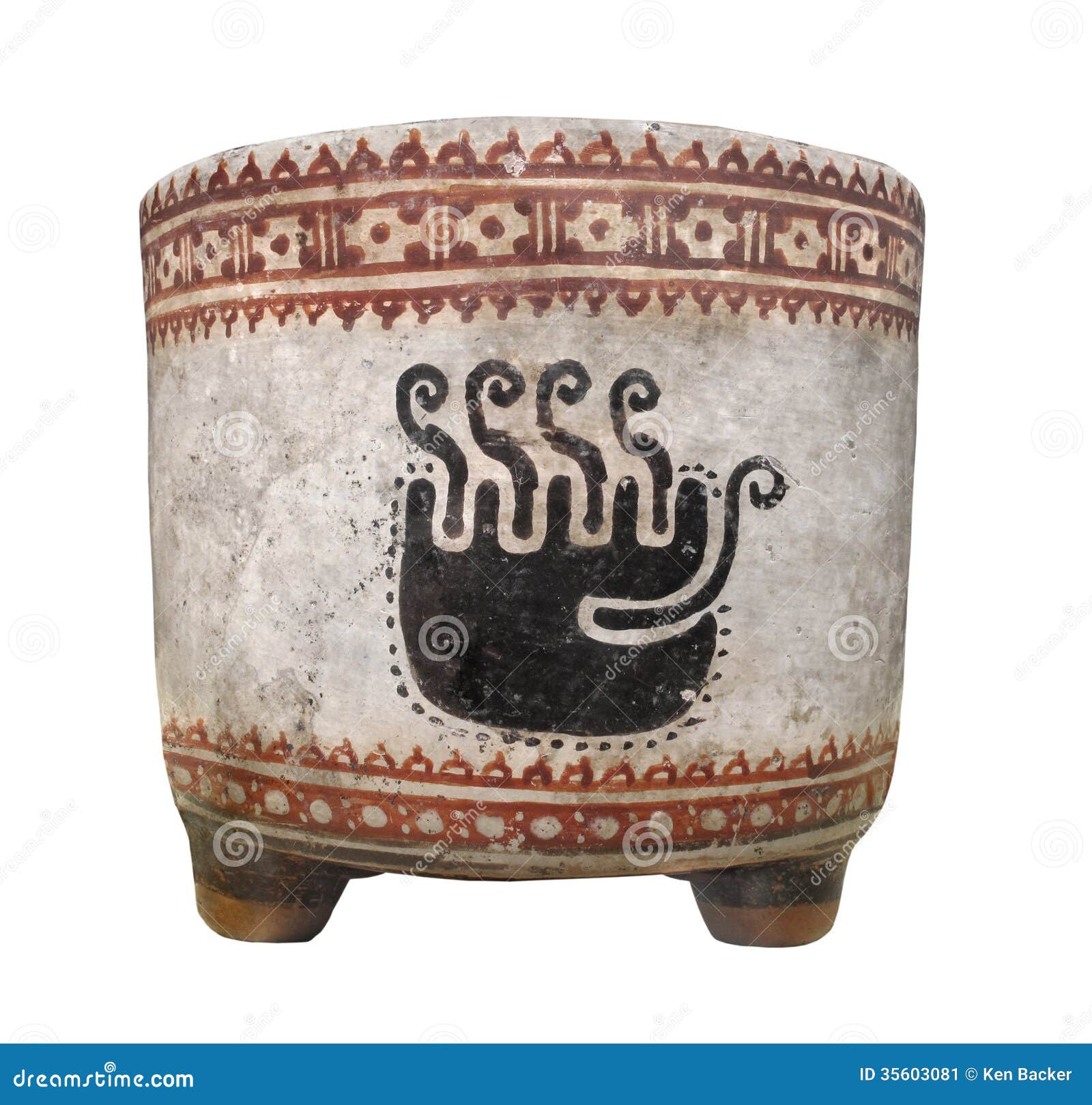 Taza Maya Antigua De La Arcilla Aislada. Imagen de archivo - Imagen de ...