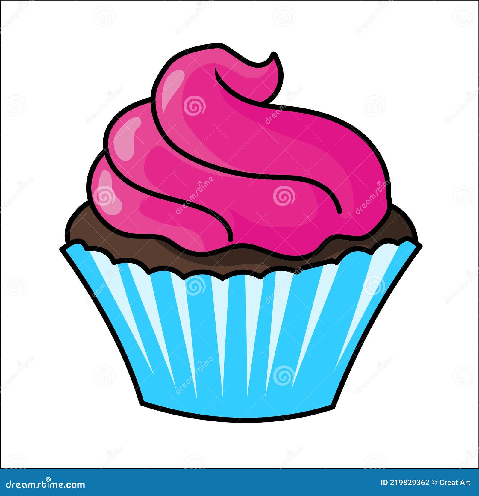 Taza pastel rosa ilustración del vector. Ilustración de arte - 219829362